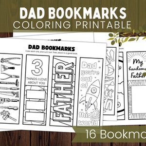 Dad Printable Bookmarks / Fathers Day Coloring Pages / Papa Bookmark ...