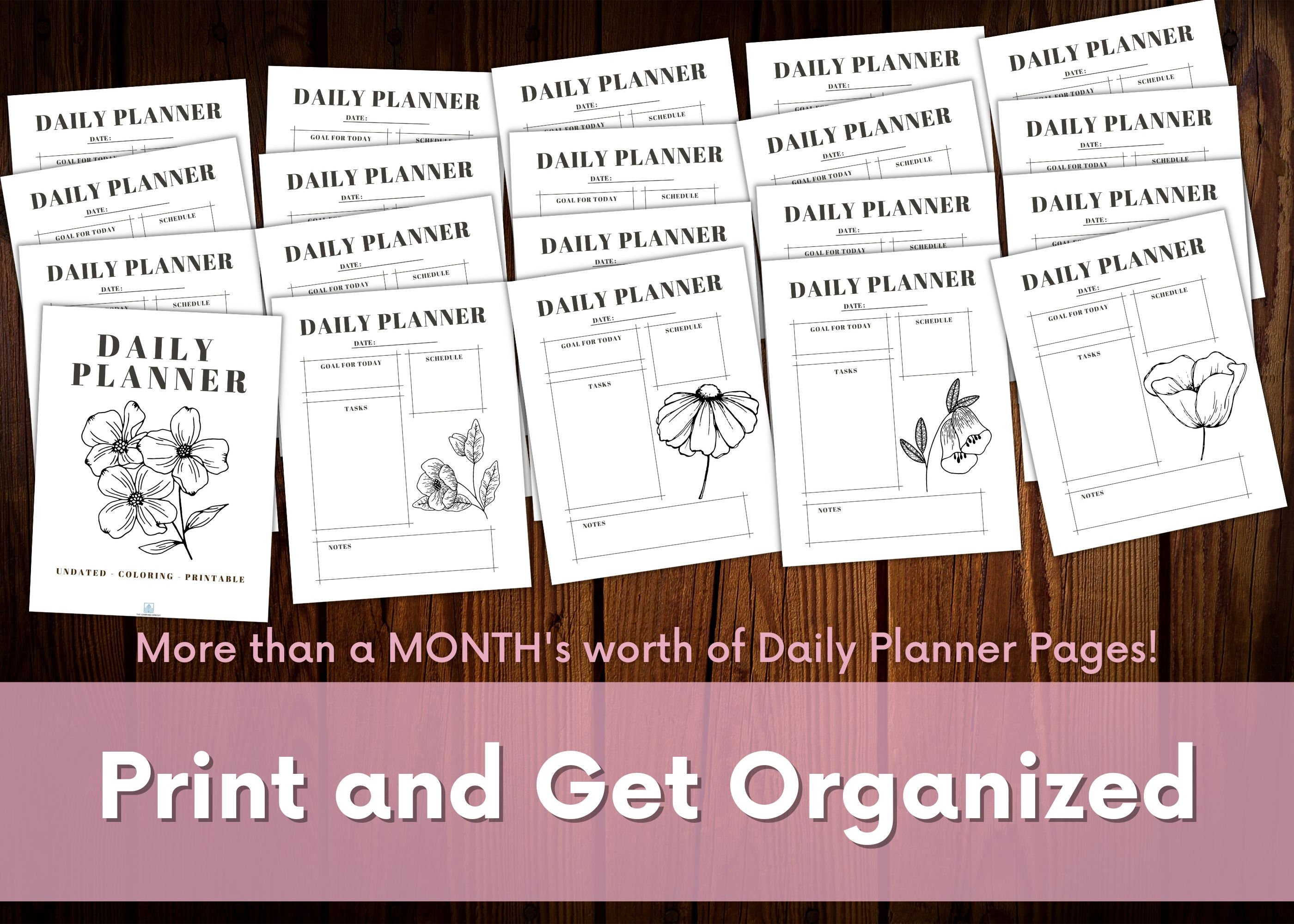 Daily Planner Pages / Printable Planner for Women / Adult Coloring ...