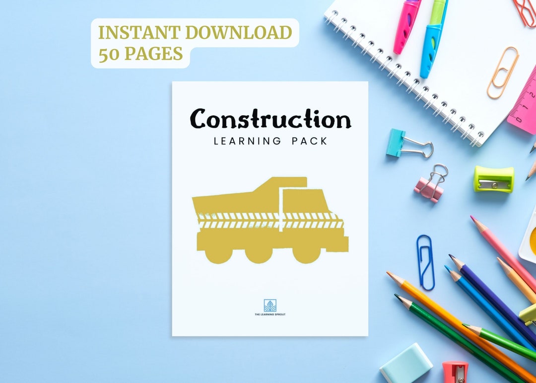 Construction Learning Printable Pack / Truck Quiet Book / Excavator ...