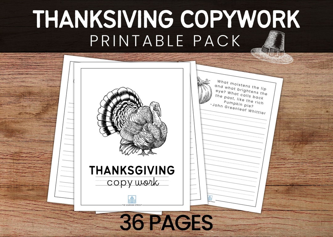Thanksgiving Handwriting Copywork / Fall Penmanship Educational ...