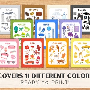 Color Printable Flashcards / Preschool Educational Game - Etsy
