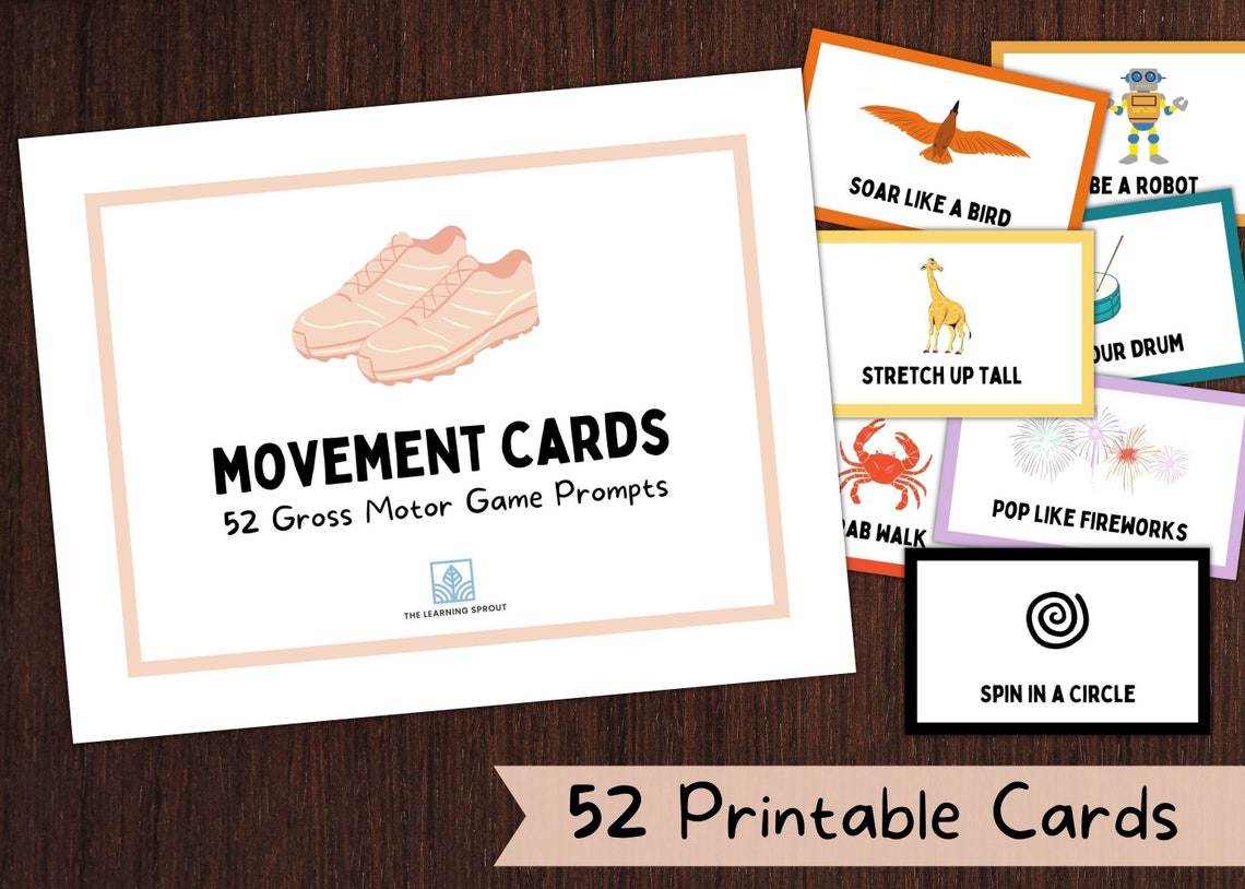 Printable Movement Cards / Gross Motor Activity / Preschool Flash Cards ...