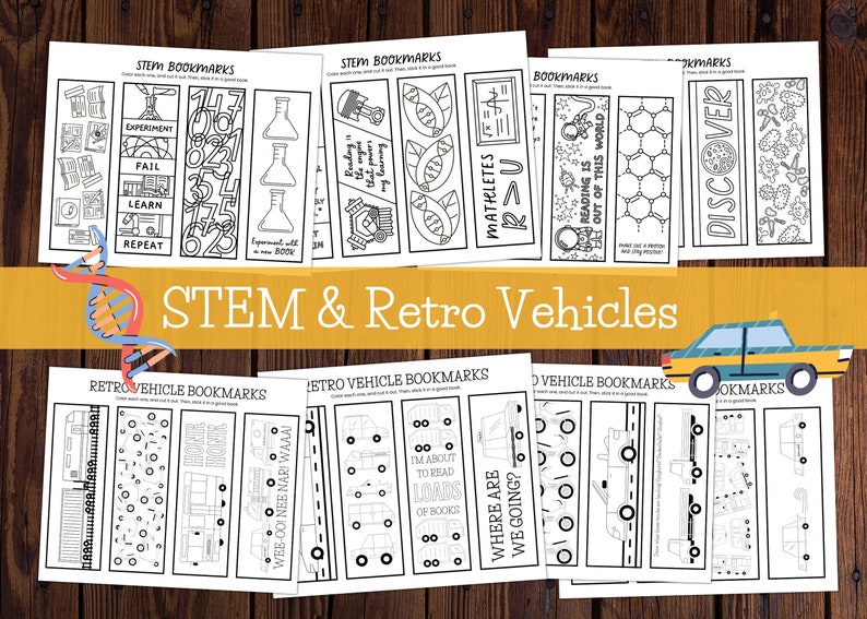 Printable Coloring Bookmarks Bundle / STEM Coloring Pages / Homeschool ...