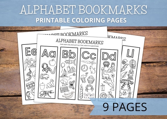 Alphabet Printable Bookmarks / Letter Coloring Pages / - Etsy