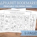 Alphabet Printable Bookmarks Letter Coloring Pages Alphabet Literacy ...