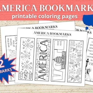 America Printable Bookmarks / Veterans Day Coloring Pages / Election ...