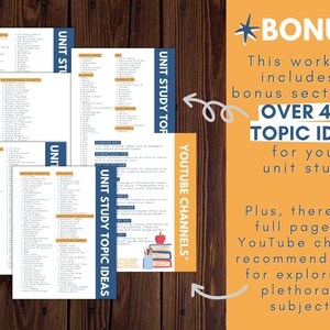 Unit Study Planner Workbook / Academic Planner / Printable - Etsy