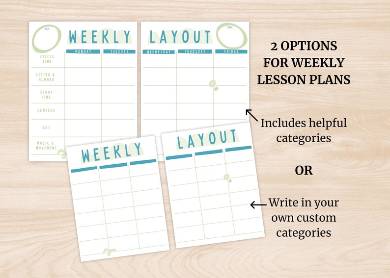 Preschool Teacher Planner / Pre K Academic Planner / Printable ...
