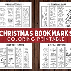 Christmas Coloring Bookmarks / Printable Holiday Coloring Pages - Etsy