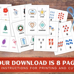 Christmas Preschool Flashcards / Printable Holiday Flash Cards - Etsy