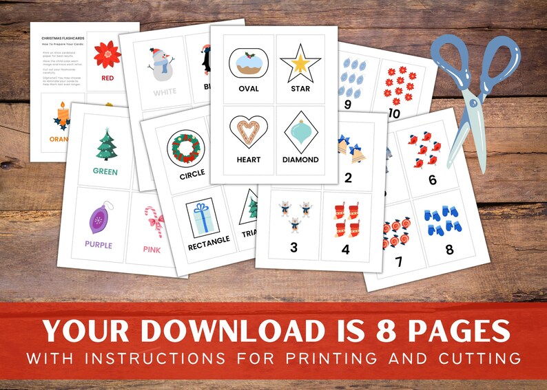 Christmas Preschool Flashcards / Printable Holiday Flash Cards - Etsy