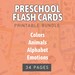 Preschool Printable Flash Cards Bundle, Color Flashcards, Printable ...