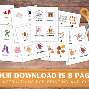Fall Preschool Flashcards / Printable Autumn Flash Cards - Etsy