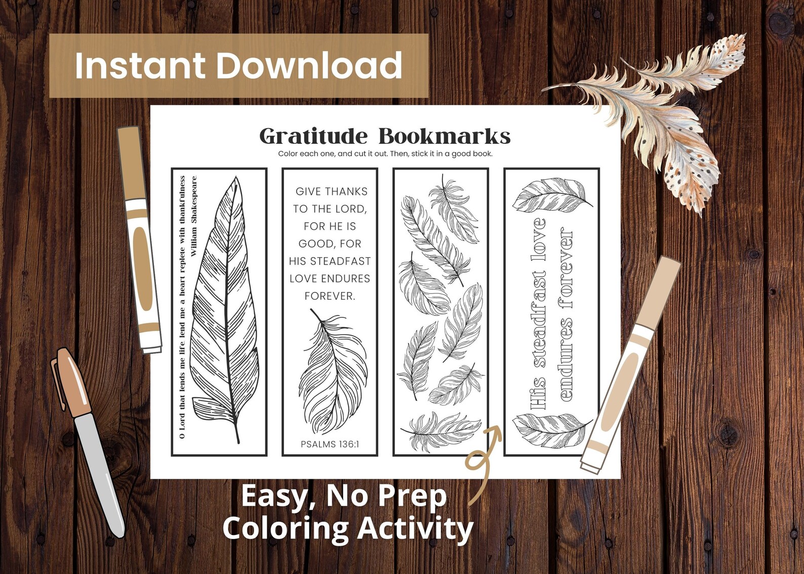 Gratitude Bible Verse Bookmarks / Printable Fall Coloring Pages - Etsy