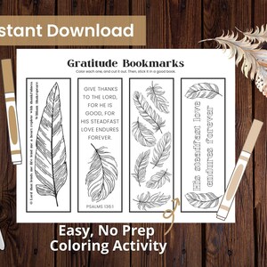 Gratitude Bible Verse Bookmarks / Printable Fall Coloring Pages - Etsy