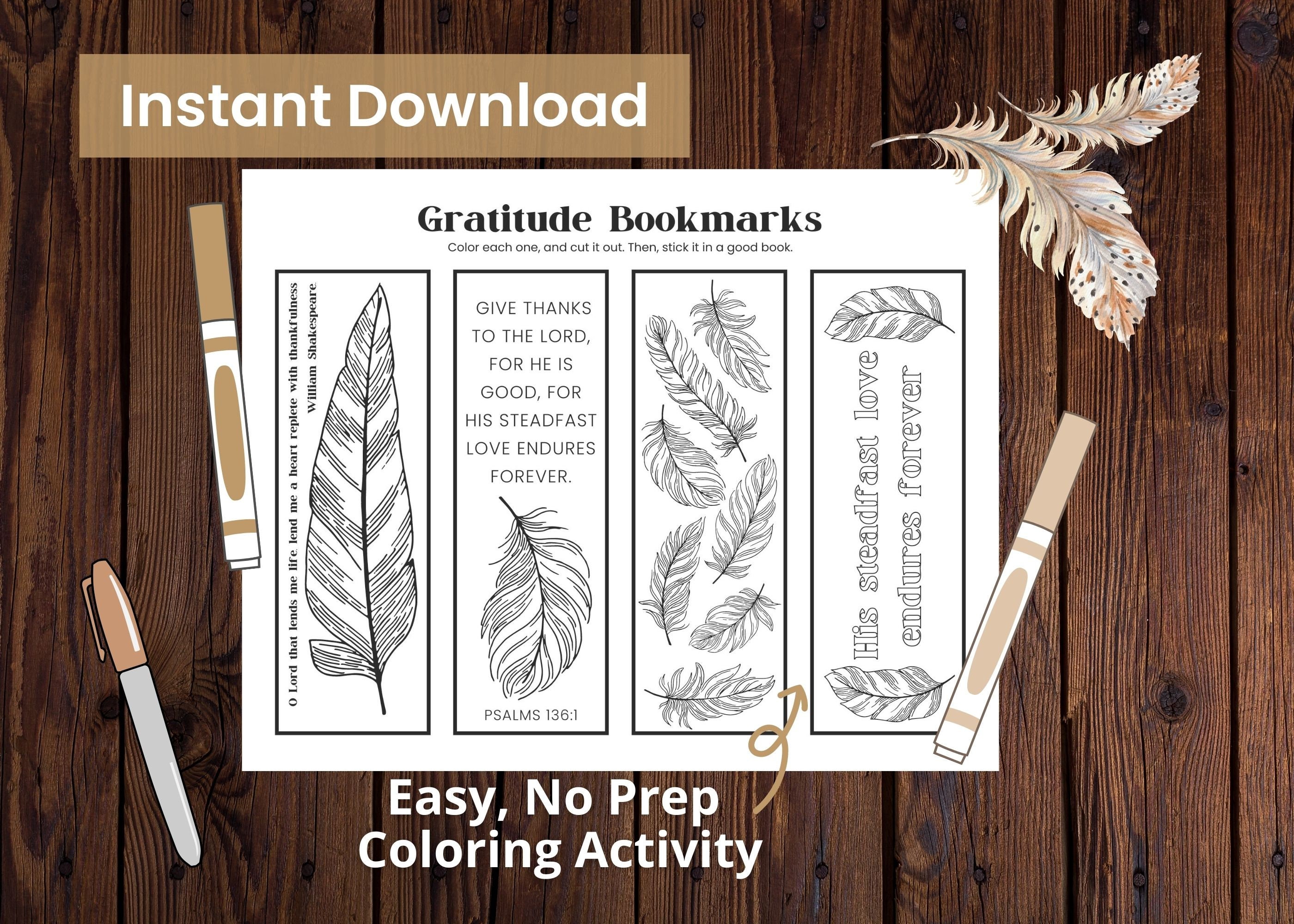 Gratitude Bible Verse Bookmarks / Printable Fall Coloring Pages - Etsy