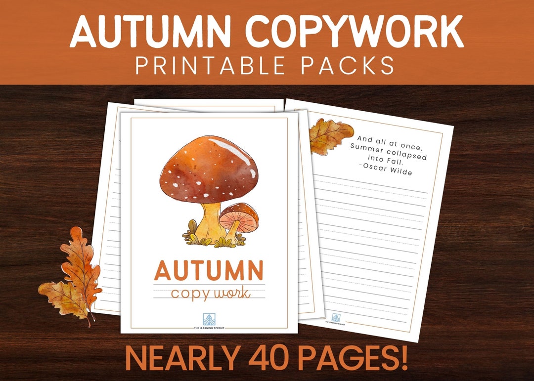 Autumn Handwriting Copywork / Fall Penmanship Educational Printable - Etsy