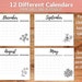 Blank Floral Monthly Calendar / Flower Perpetual Calendar / Classroom ...
