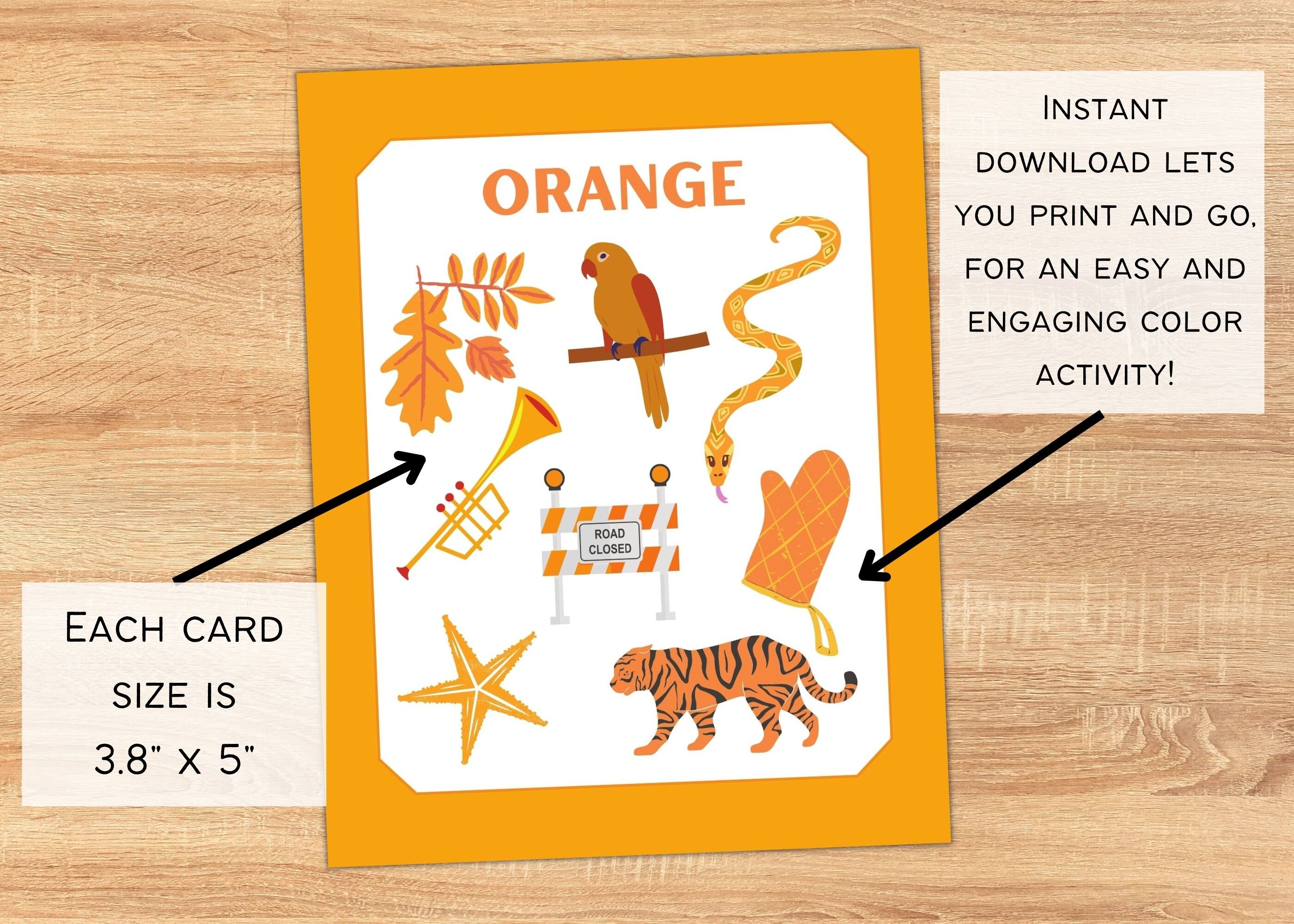 Color Printable Flashcards / Preschool Educational Game - Etsy