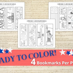 America Printable Bookmarks / Veterans Day Coloring Pages / Election ...