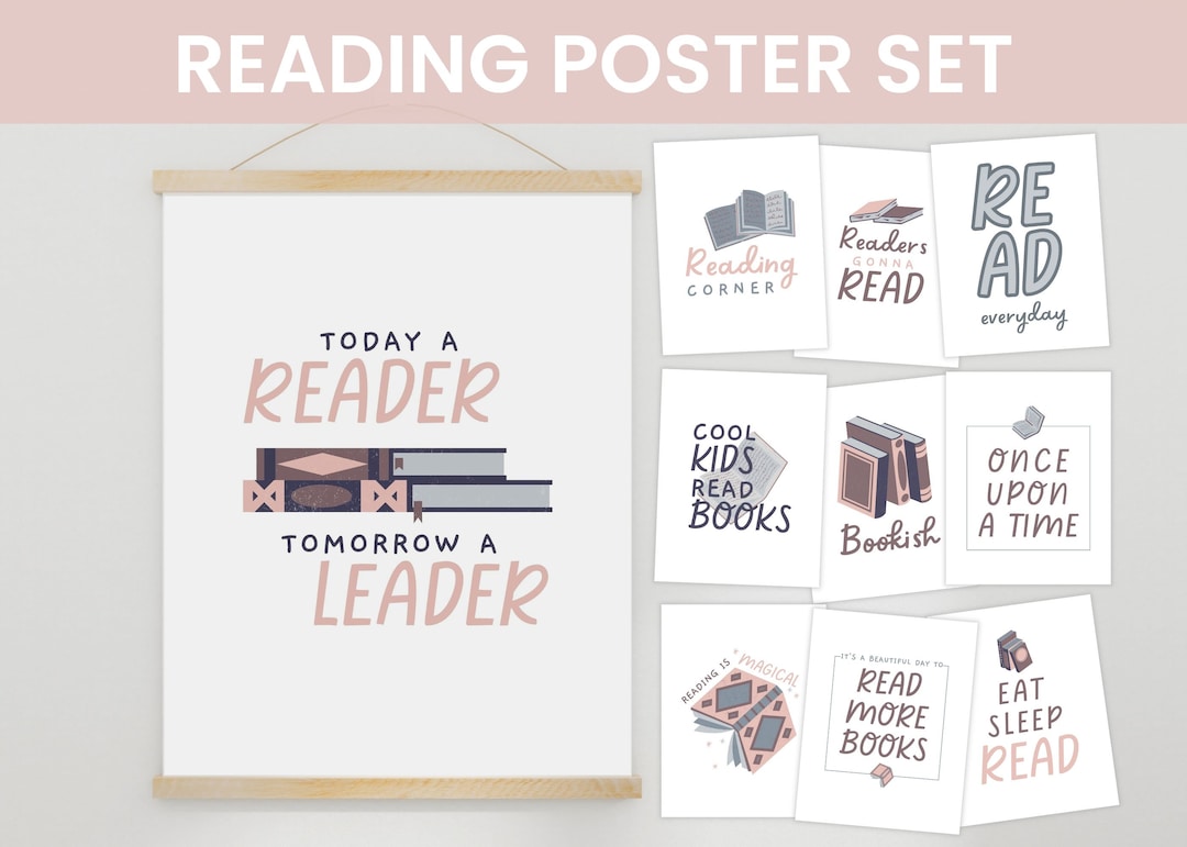Reading Educational Prints / Bookworm Classroom Poster / - Etsy