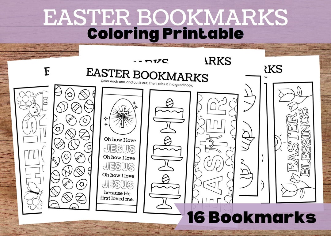 Easter Printable Bookmarks / Lent Coloring Pages / Spring Bookmark Set ...