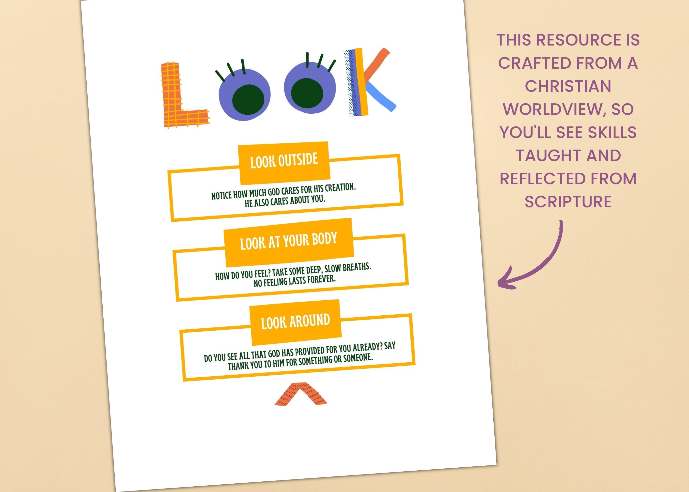 Christian Calm Corner Printable BUNDLE, Mental Health Feelings ...