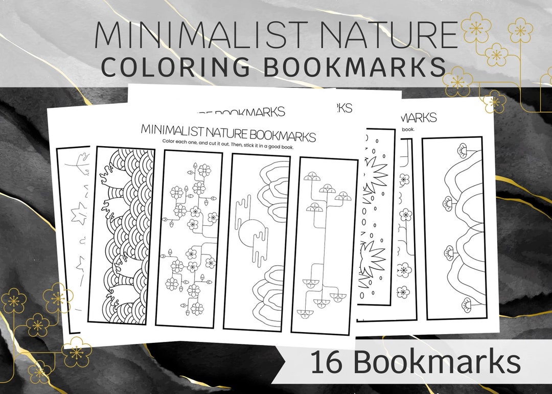 Minimalist Nature Printable Bookmarks / Flower Coloring Pages ...