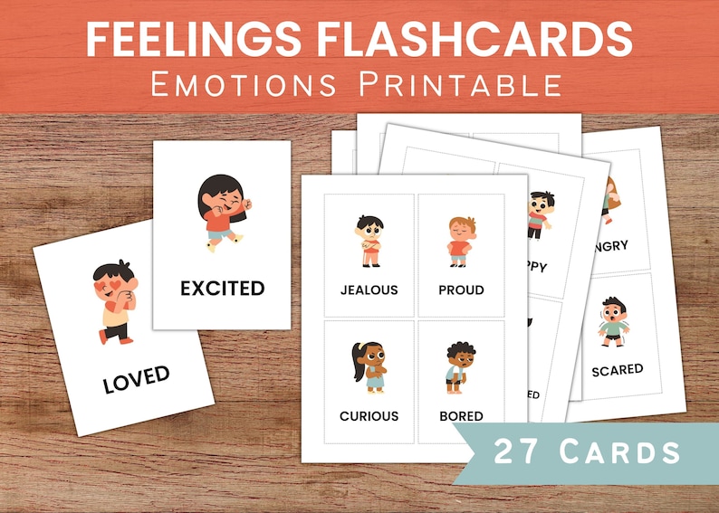 Feelings Flashcards / Printable Emotions Flash Cards - Etsy