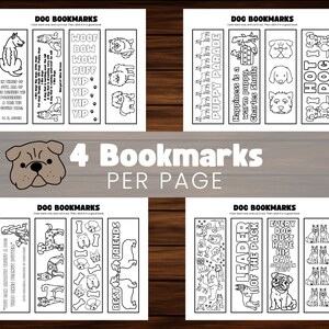 Dog Printable Bookmarks / Puppy Coloring Pages / Bookmark Set - Etsy