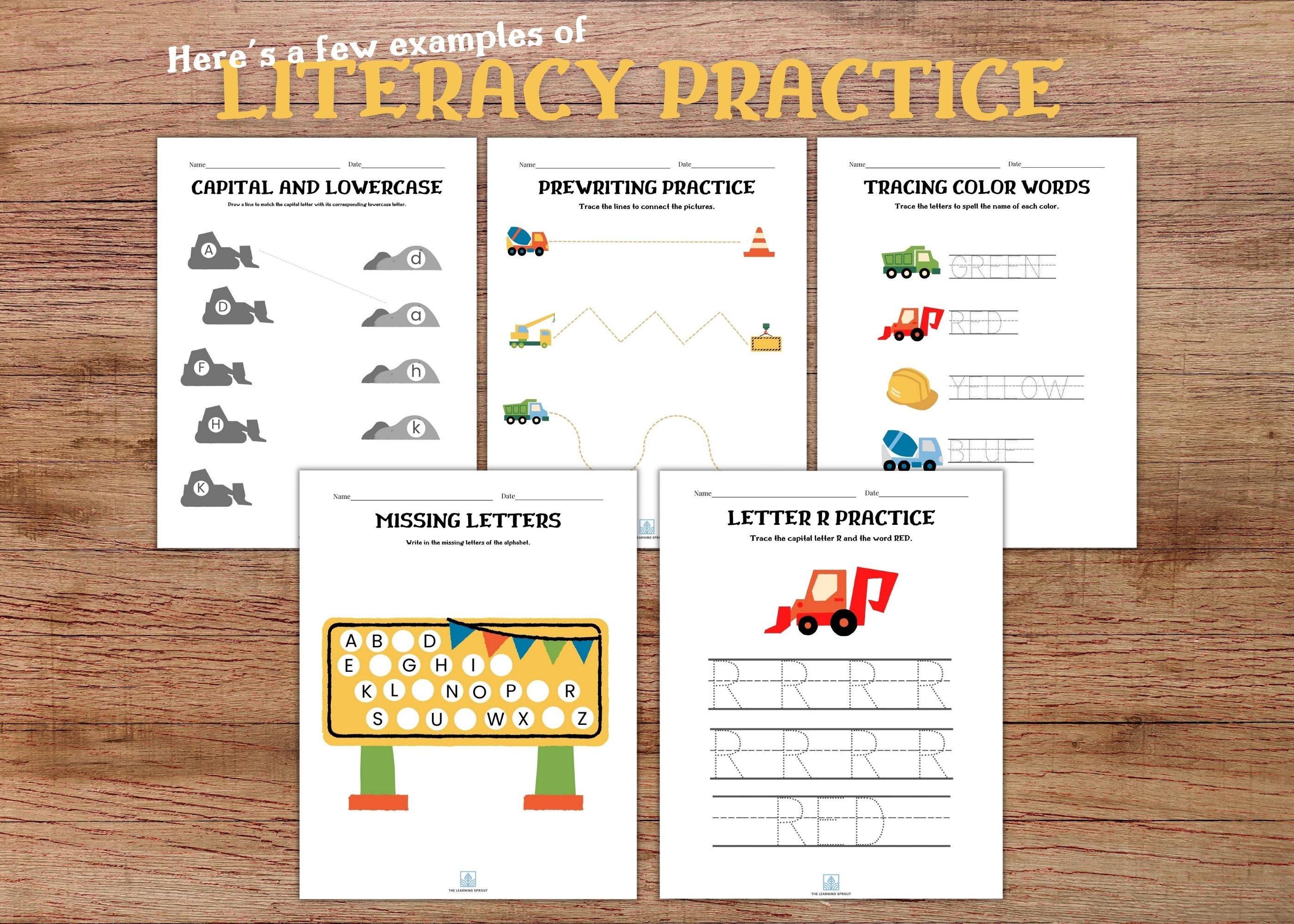 Construction Learning Printable Pack / Truck Quiet Book / Excavator ...