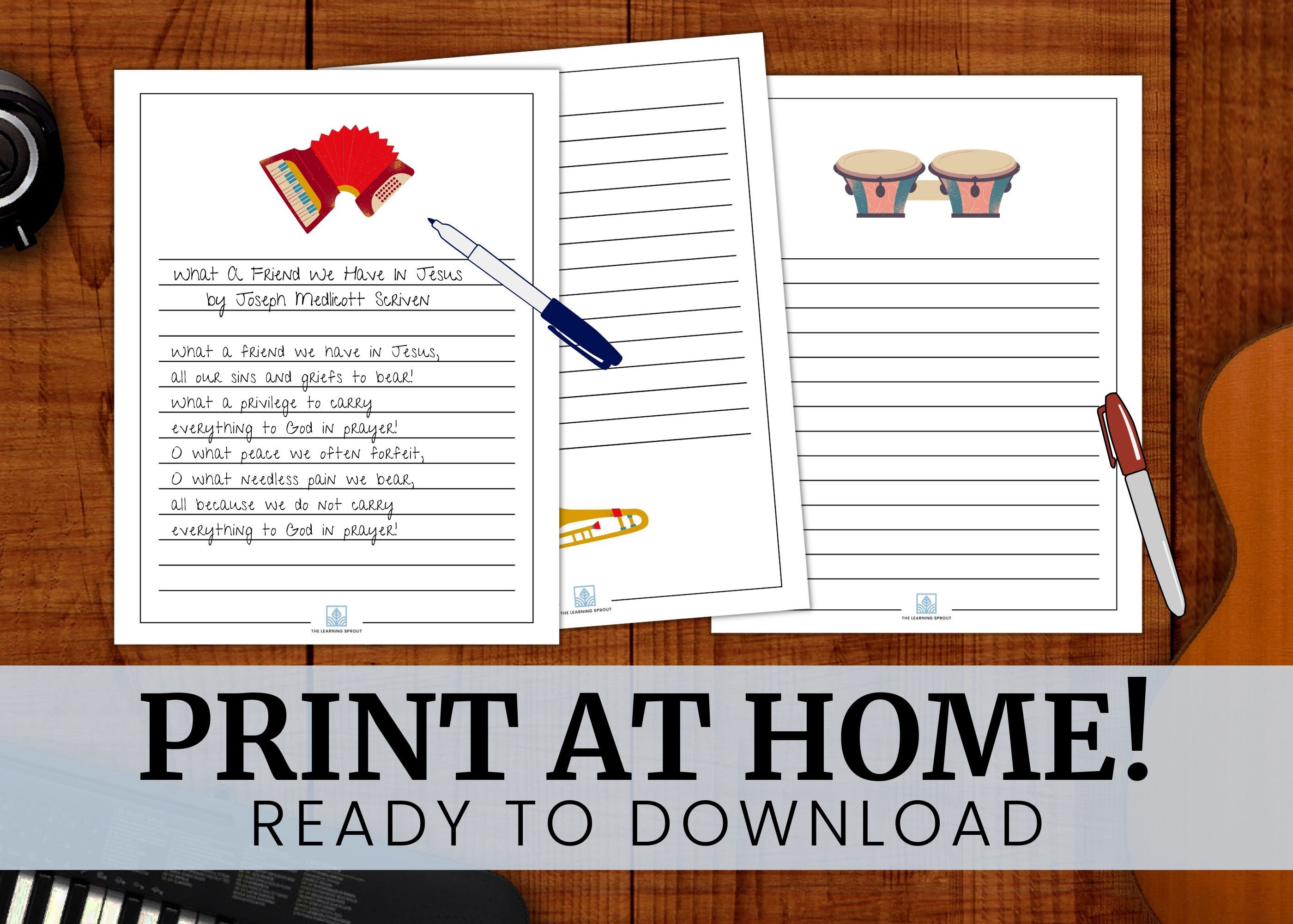 Christian Hymn Copywork / Homeschool Handwriting Practice / Penmanship ...