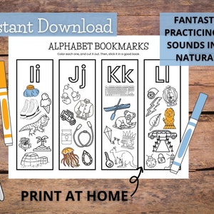 Alphabet Printable Bookmarks Letter Coloring Pages Alphabet Literacy ...