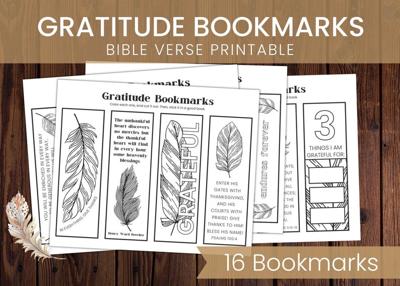 Gratitude Bible Verse Bookmarks / Printable Fall Coloring Pages - Etsy