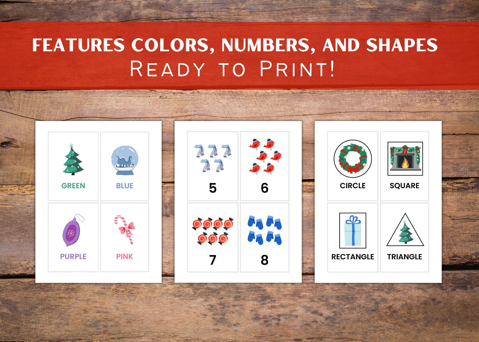 Christmas Preschool Flashcards / Printable Holiday Flash Cards - Etsy