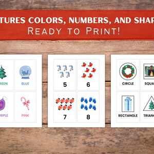 Christmas Preschool Flashcards / Printable Holiday Flash Cards - Etsy