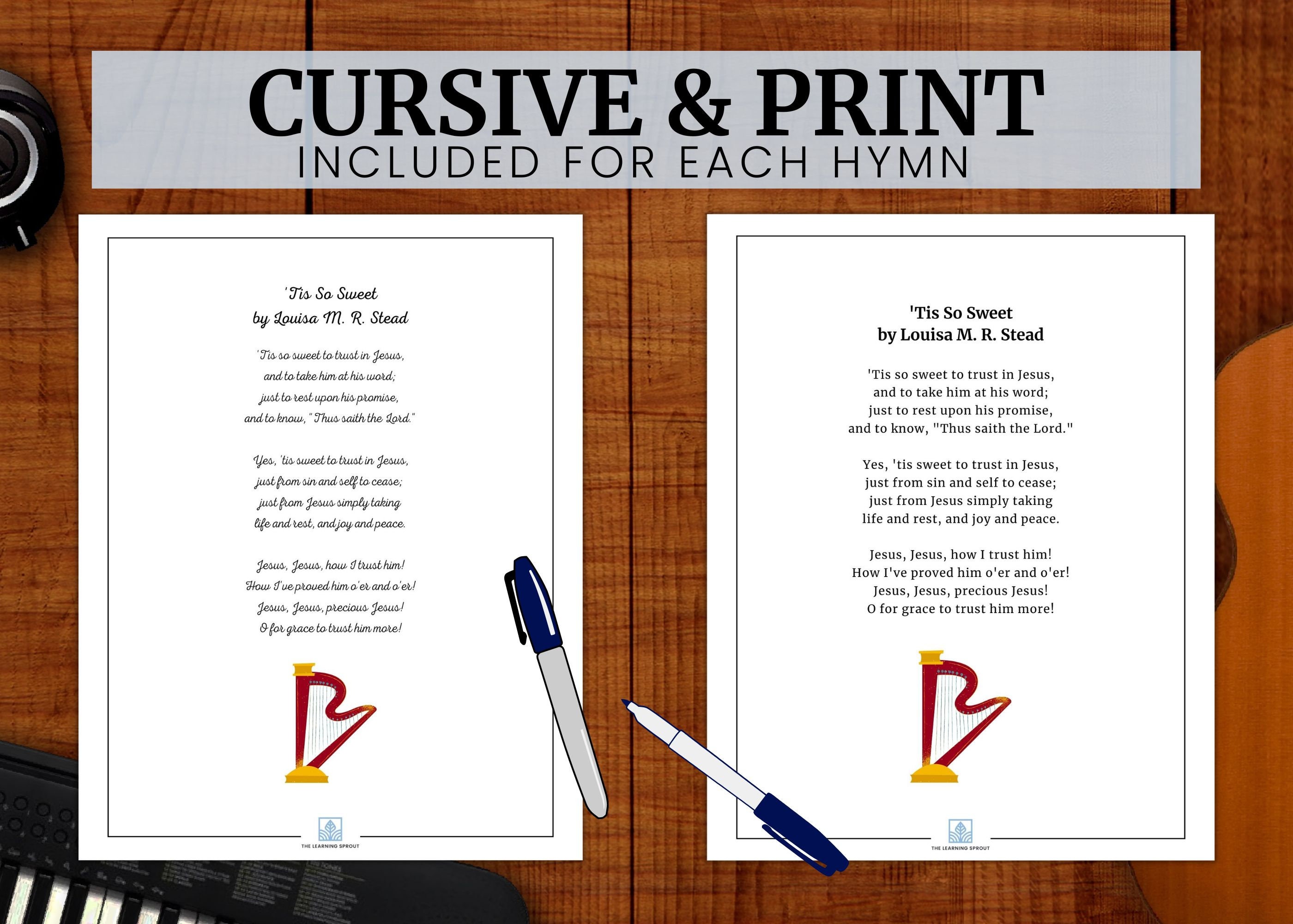 Christian Hymn Copywork / Homeschool Handwriting Practice / Penmanship ...