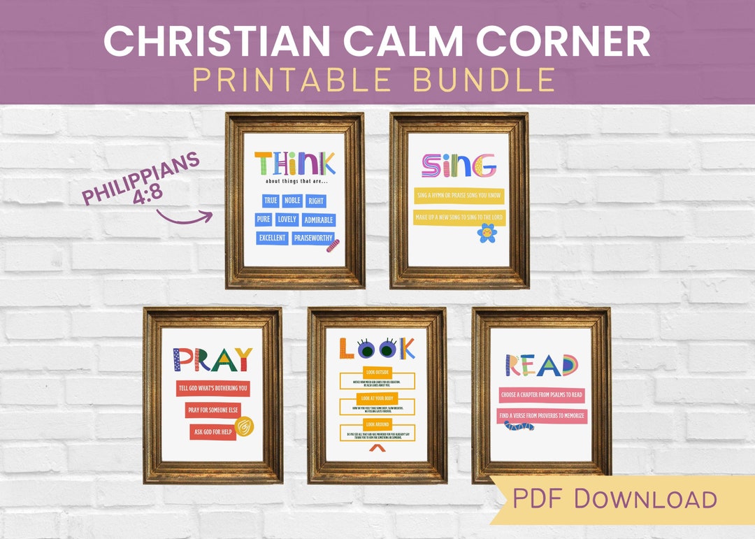 Christian Calm Corner Printable / Mental Health Classroom Posters ...