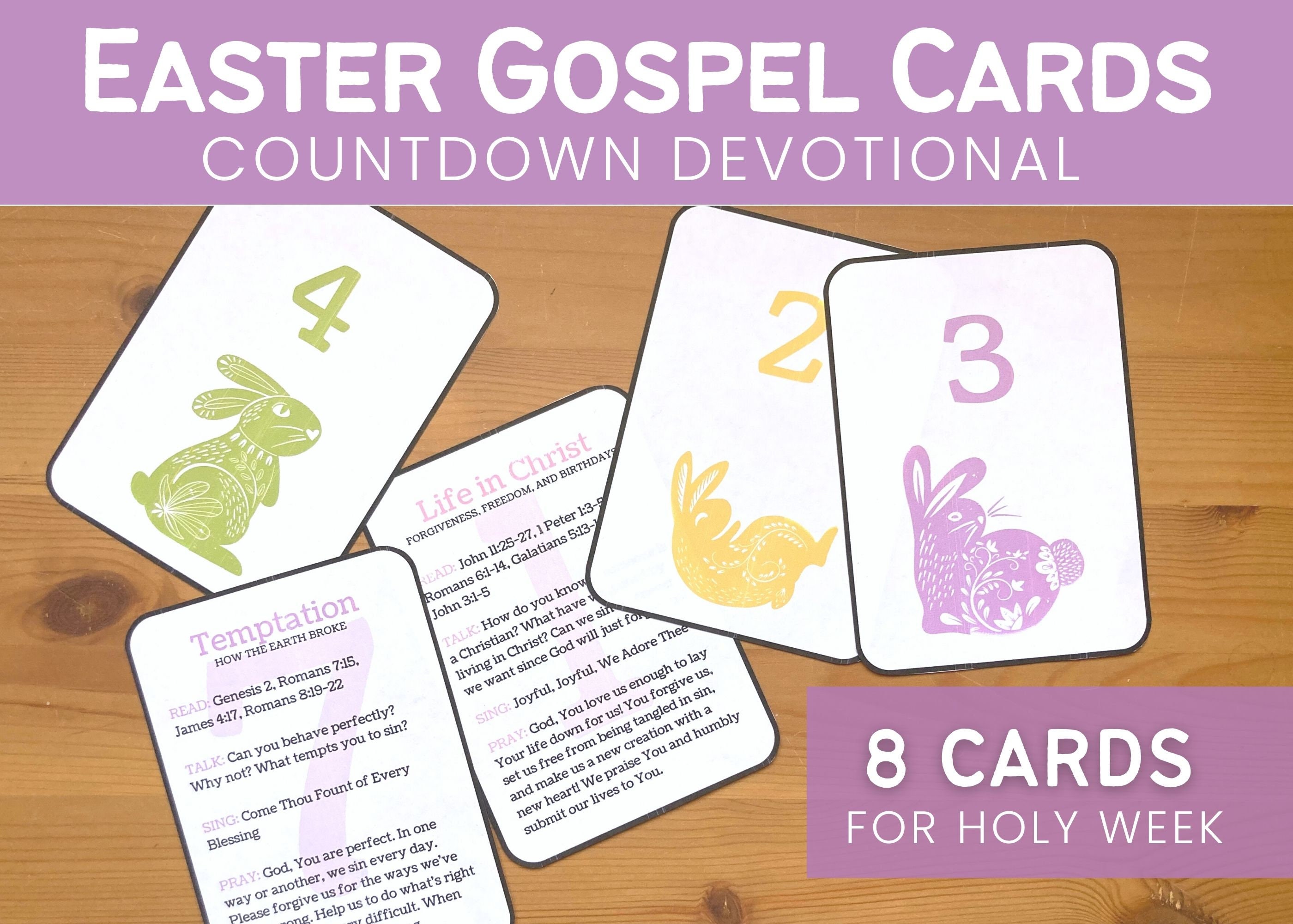 Easter Gospel Countdown Cards / Printable Scripture Cards / Holy Week ...