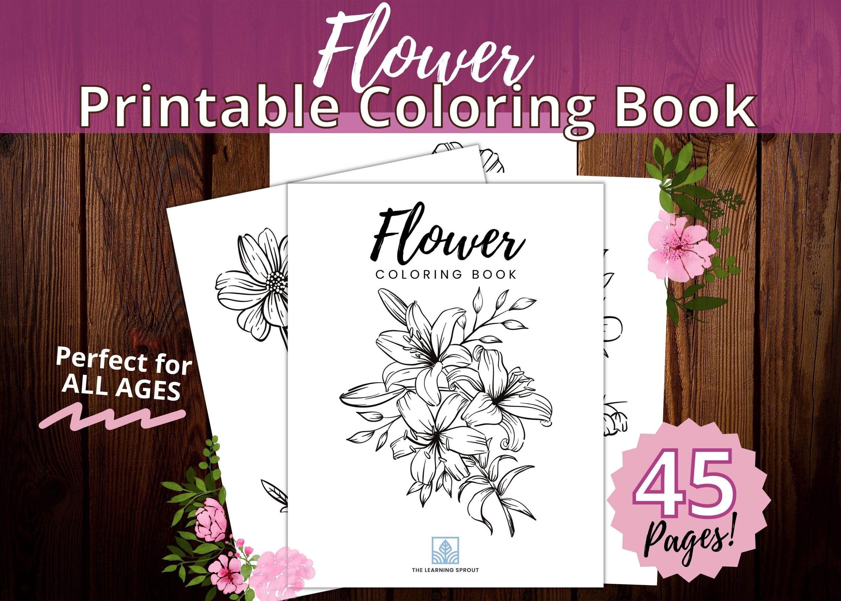 Flower Coloring Book / Floral Printable Coloring Pages - Etsy