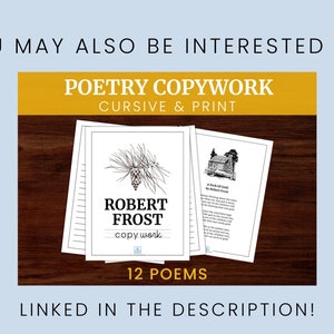 Emily Dickinson Poetry Copywork / Poem Handwriting / Penmanship ...