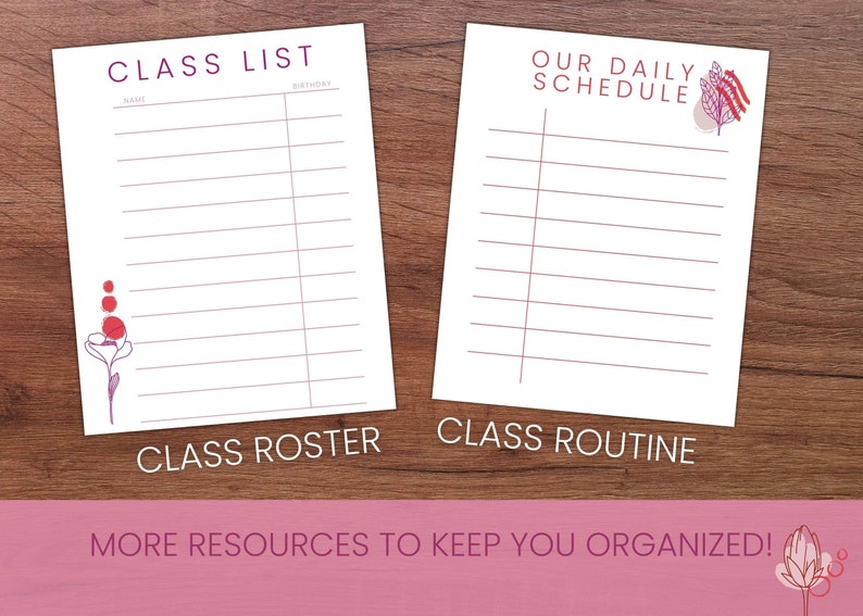 Floral Preschool Teacher Planner Pre K Academic Planner Printable ...