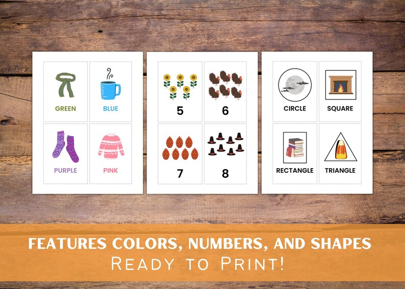 Fall Preschool Flashcards / Printable Autumn Flash Cards - Etsy