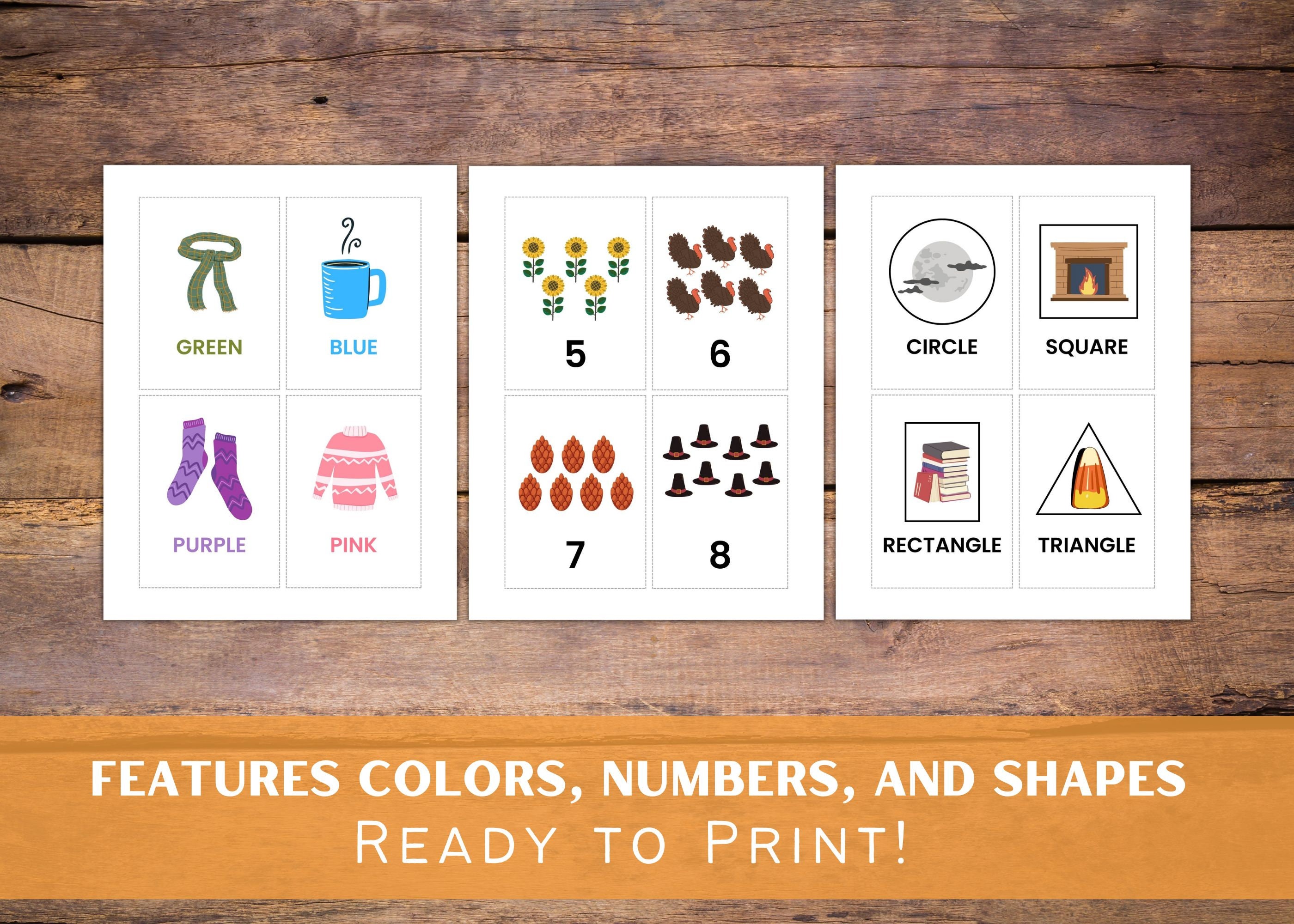 Fall Preschool Flashcards / Printable Autumn Flash Cards - Etsy