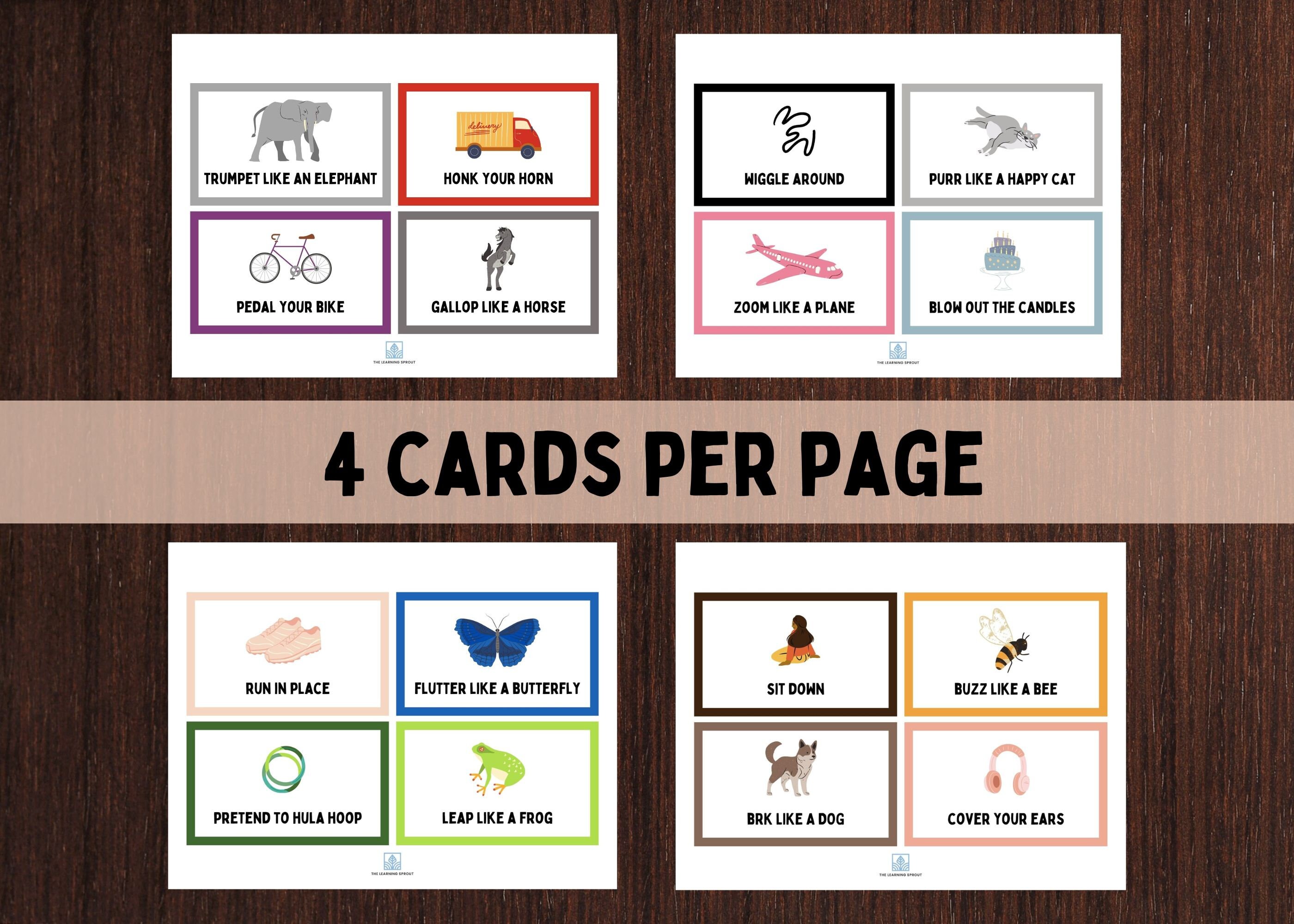 Printable Movement Cards / Gross Motor Activity / Preschool Flash Cards ...