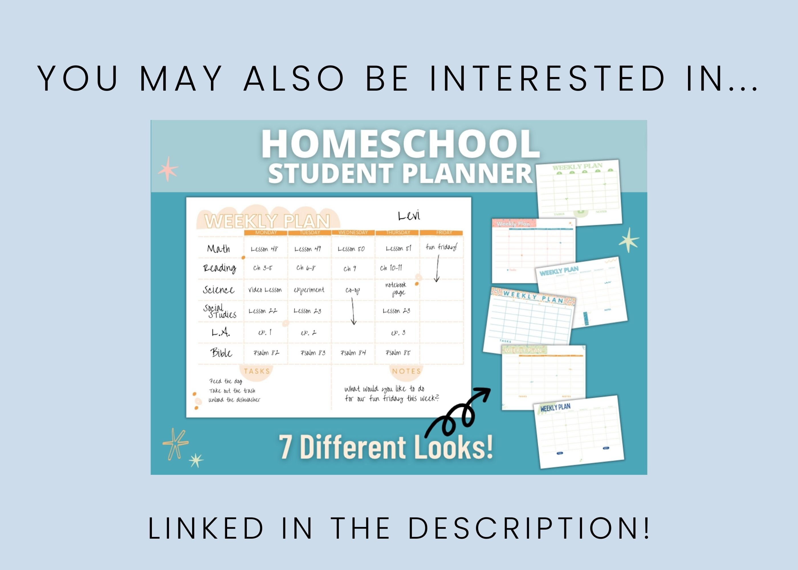 Unit Study Planner Workbook Academic Planner Printable Homeschool ...