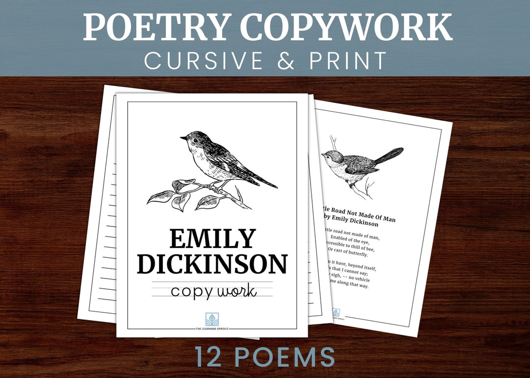 Emily Dickinson Poetry Copywork / Poem Handwriting / Penmanship ...