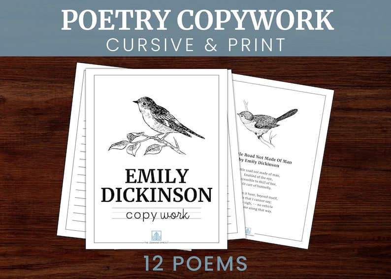Emily Dickinson Poetry Copywork / Poem Handwriting / Penmanship ...