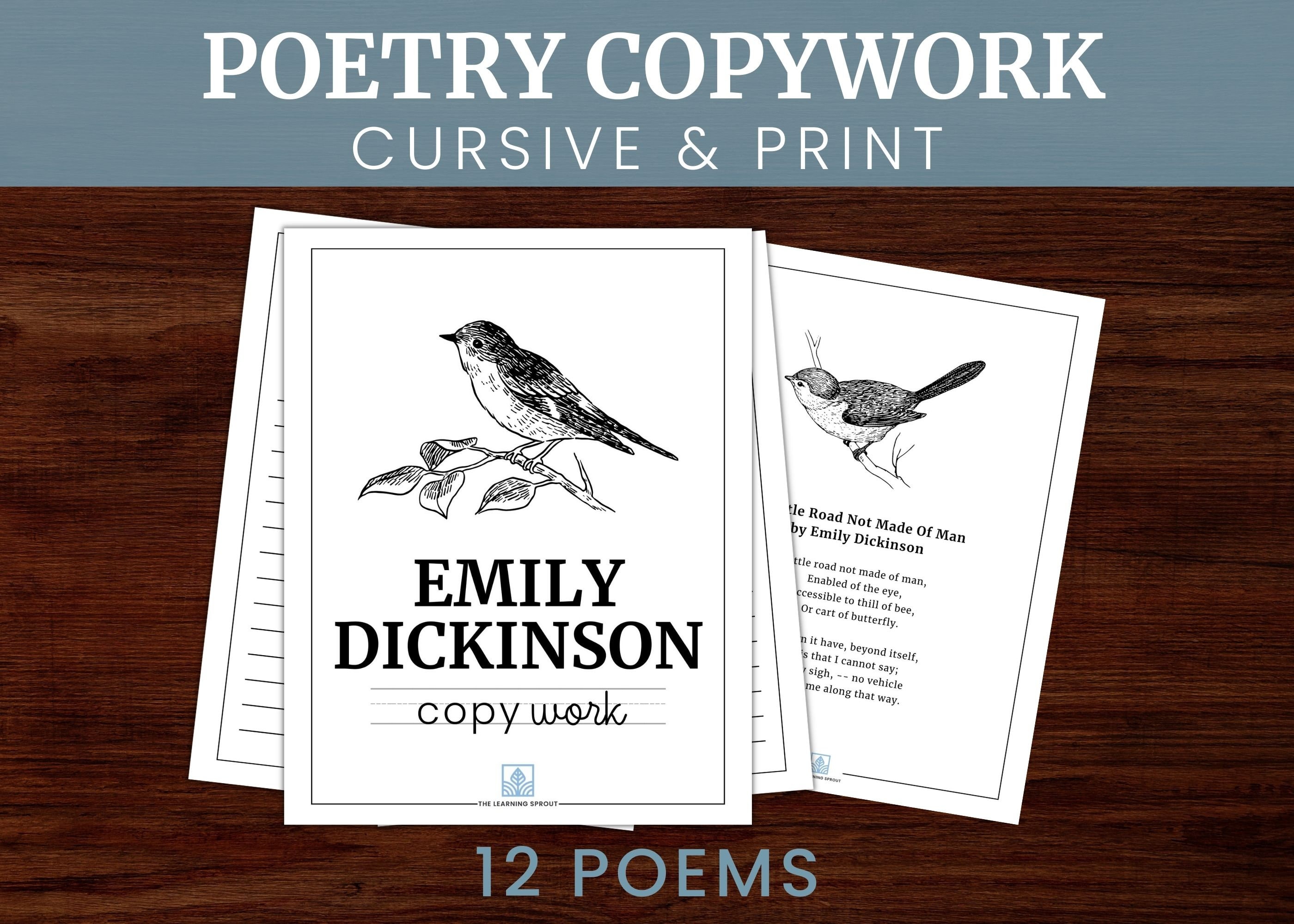 Emily Dickinson Poetry Copywork / Poem Handwriting / Penmanship ...
