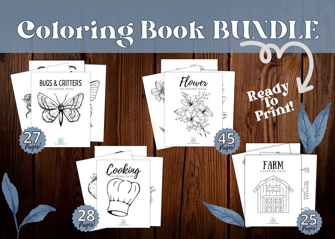 Coloring Book Bundle / Quiet Book / Preschool Worksheets - Etsy